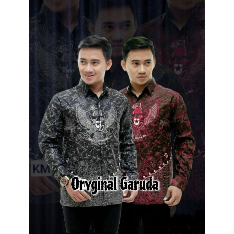 Jual Batik Motif Garuda Marun Kemeja Pria Batik Garuda Pancasila ...