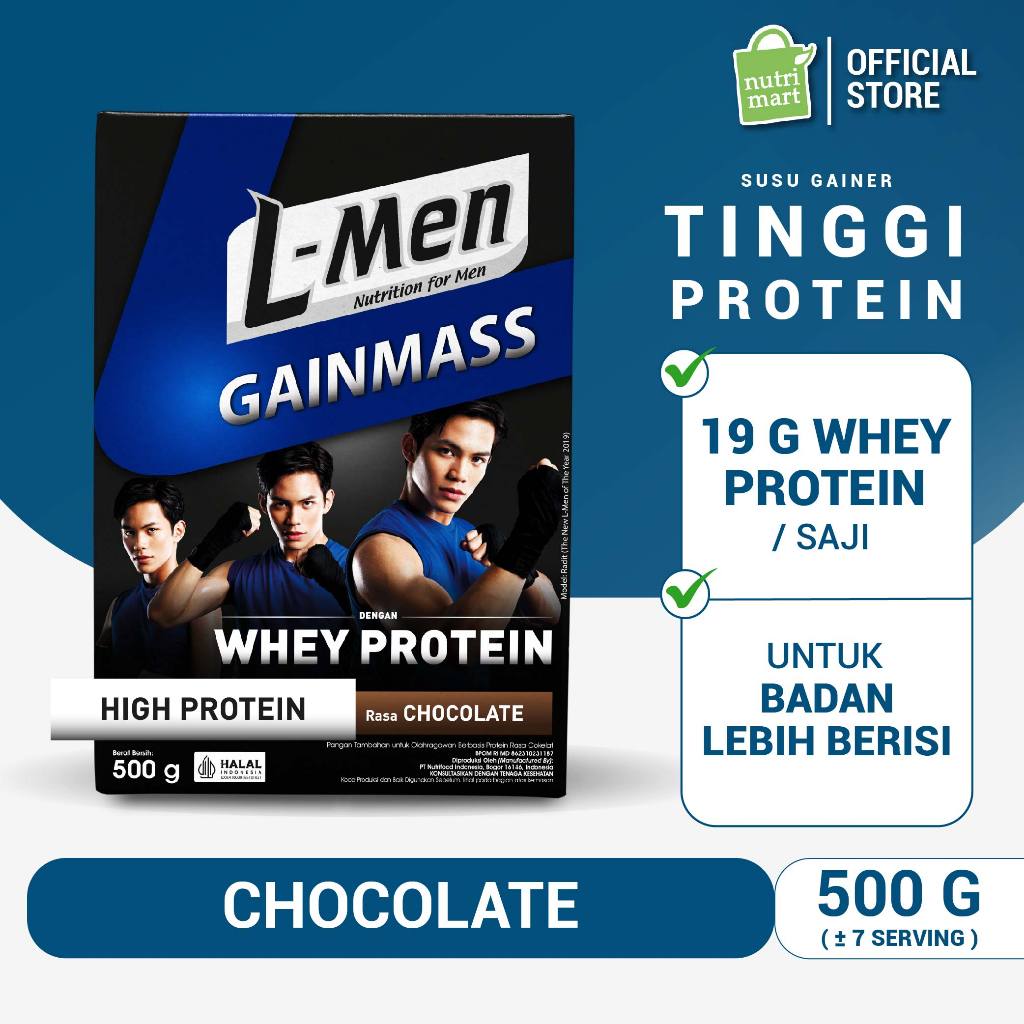 Jual L-Men Gain Mass Chocolate 500 g - Suplemen Penambah Massa Otot ...