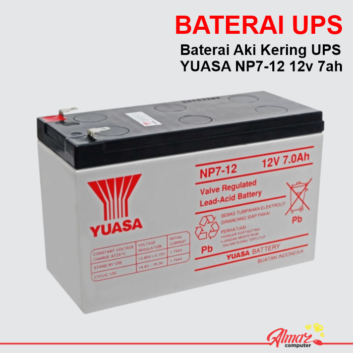 Jual Baterai Aki Kering UPS YUASA NP7-12 12v 7ah | Shopee Indonesia