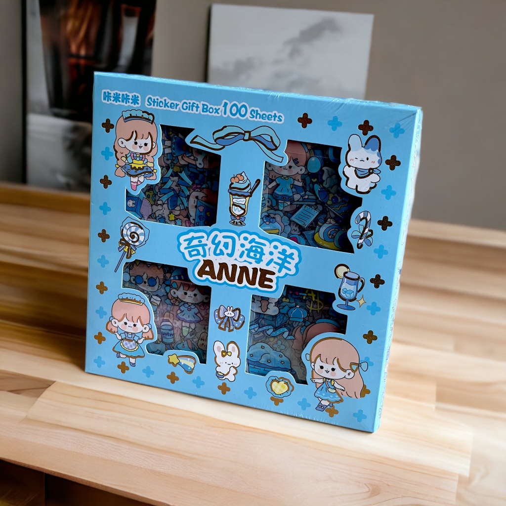 Jual Stiker 2D 100 Lembar Sticker Momo Anne Kartun Lucu Anti Air ...