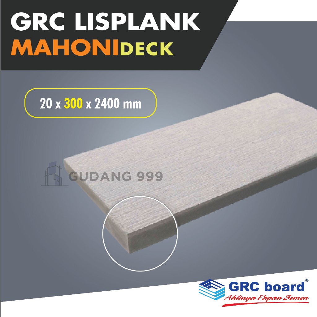 Jual MAHONI DECK GRC 20mm x 30cm x 2.4m / DEK GRC / LISPLANK GRC ...