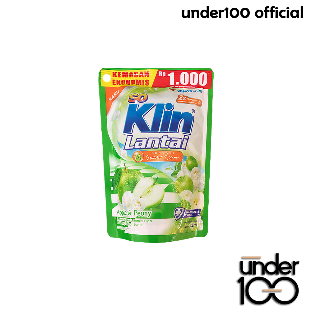 Jual Under100 So Klin Lantai Pembersih Lantai 52ml Sachet Kemasan Ekonomis | Citrus Lemon ...