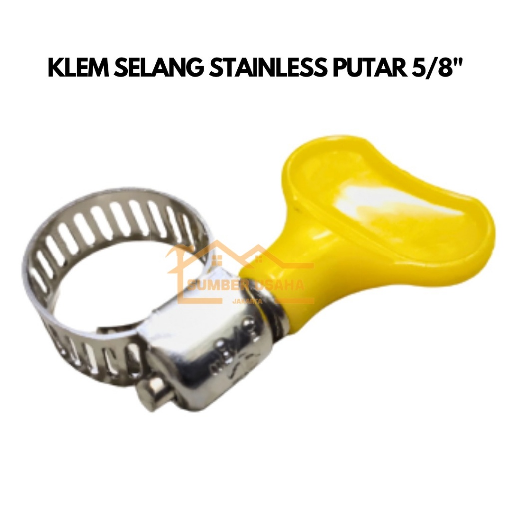 Jual 5 Pcs Klem Selang Air Gas Kuping Putar Hose Clamp Stainless 5 8