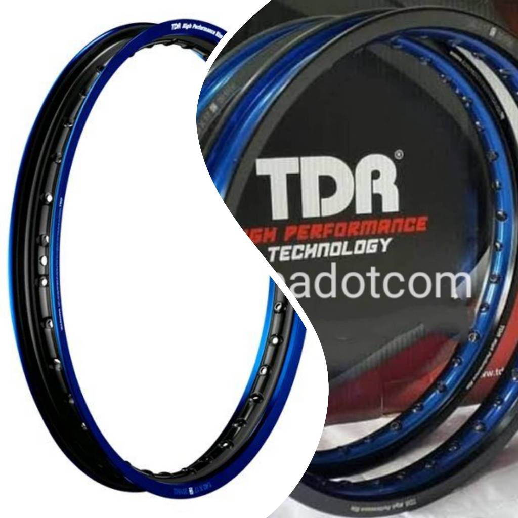Jual VELG TDR W SHAPE KOTAK 2 TONE BLACK BLUE BLACK 140 160 RING 17 SET ...