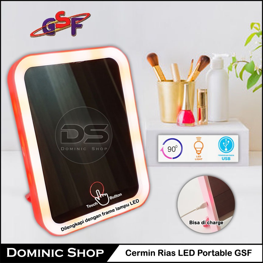 Jual Cermin Rias LED Portable GSF / Kaca Rias / Cermin LED Rechargeable ...