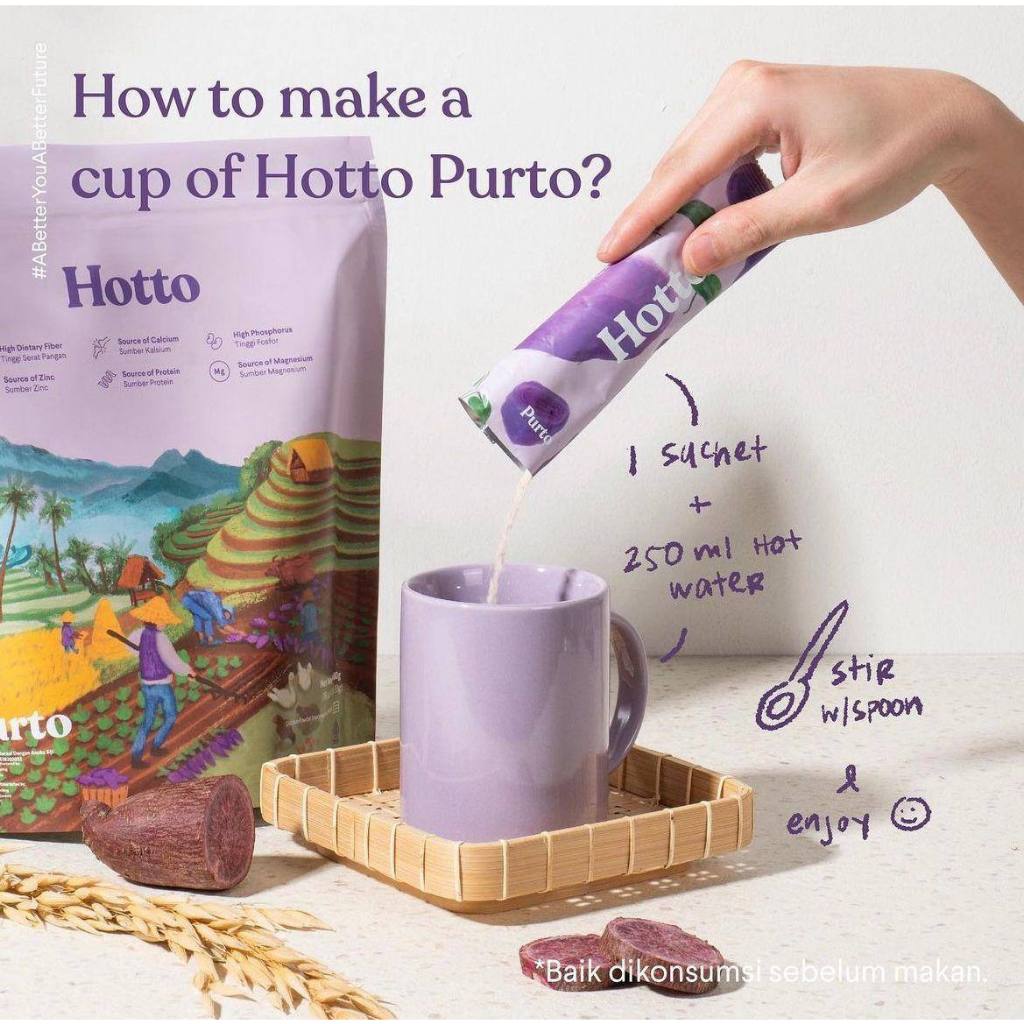 Jual Hotto Purto Multigrain With Purple Potato 32 sachet / 2 Pouch ...