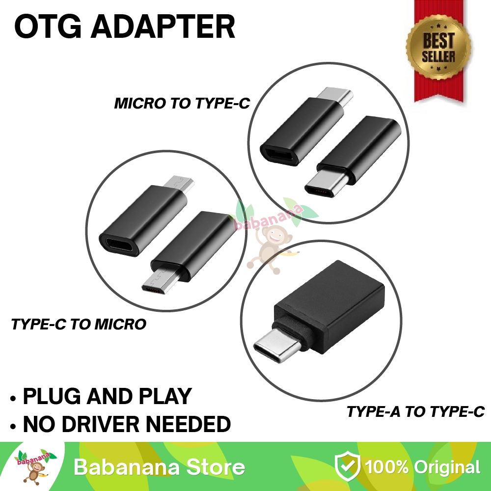 Jual OTG Adapter Micro USB Type-C Type-A Converter Type C Dongle ...