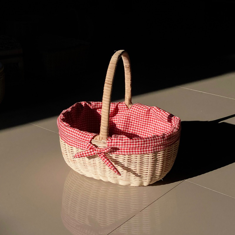 Jual Keranjang Piknik Rotan Halus Berkualitas/ Tray Rantang Properti ...