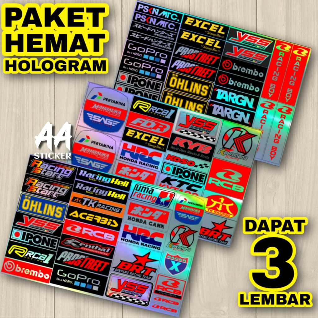 Jual Stiker Hologram Racing Pack Sponsor Sticker Motor | Shopee Indonesia