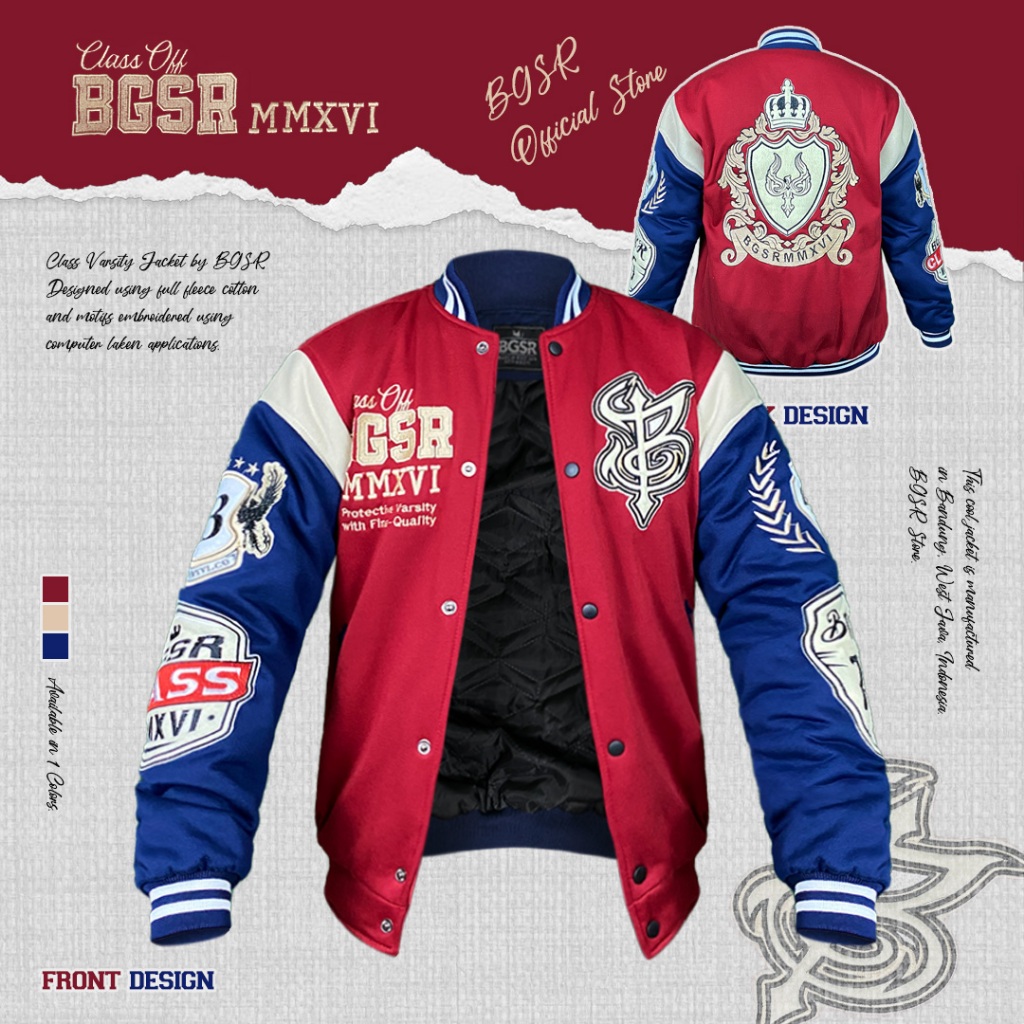 Jual Jaket Varsity Baseball Jacket Vintage Windbreaker Bordir Tebal ...