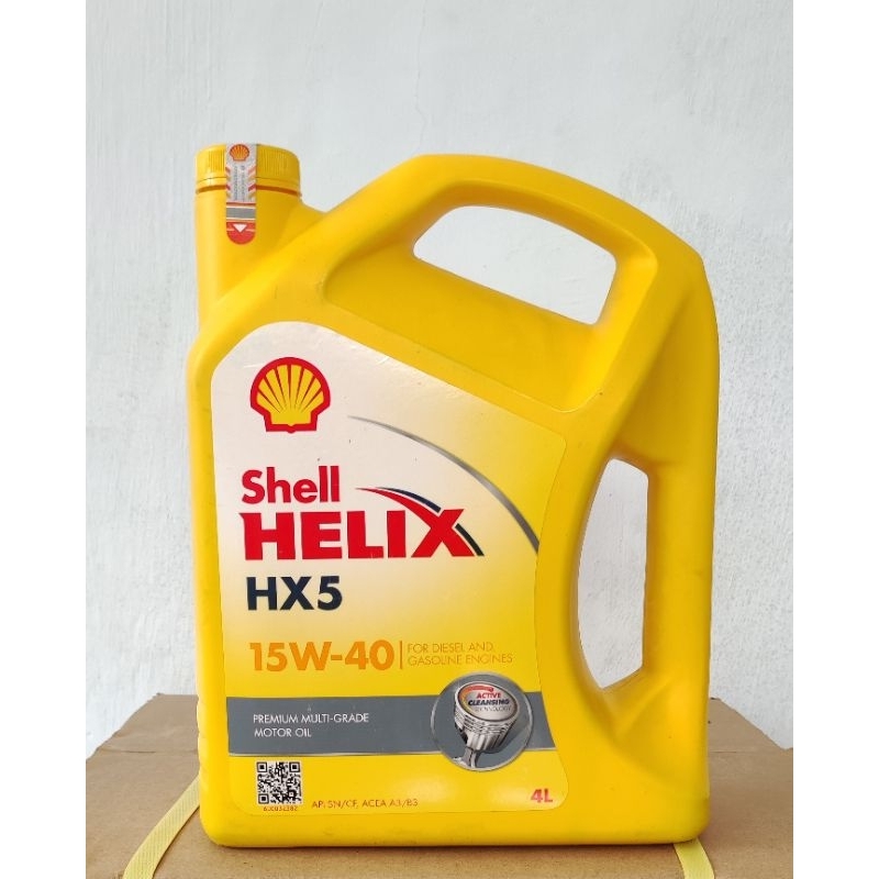 Jual Oli Shell helix HX5 15w-40 4 liter (1 galon) | Shopee Indonesia