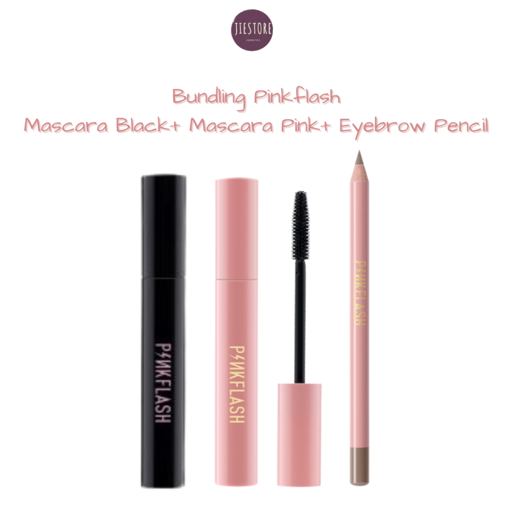 Jual PINKFLASH SET MASCARA PINK+MASCARA BLACK+EYEBROW PENCIL (SET ISI 3 ...