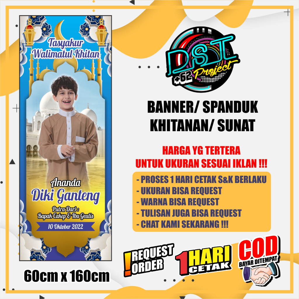 Jual BANNER / SPANDUK KHITANAN SUNAT SUKURAN 60 x 160 | Shopee Indonesia