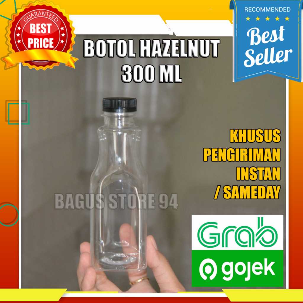 Jual (ISI 65 PCS) BOTOL PLASTIK HAZELNUT 300 ML BAHAN PET foodgrade ...