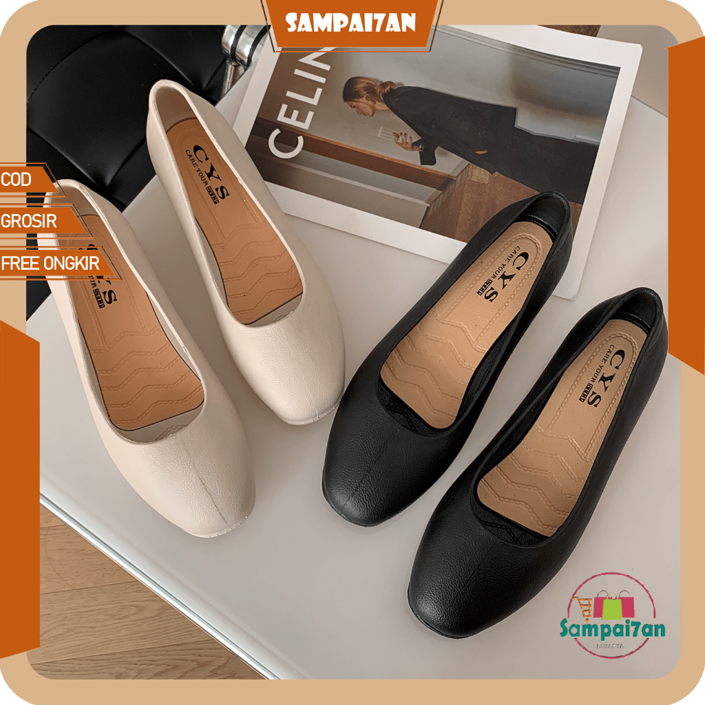 Jual Flatshoes Wanita Hak Tahu Tinggi Sol ± 3CM Sepatu Pantofel ...