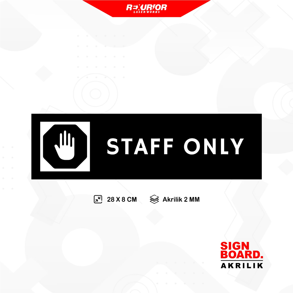 Jual Sign Akrilik Papan Tanda STAFF ONLY Ukuran 28x8cm | Shopee Indonesia