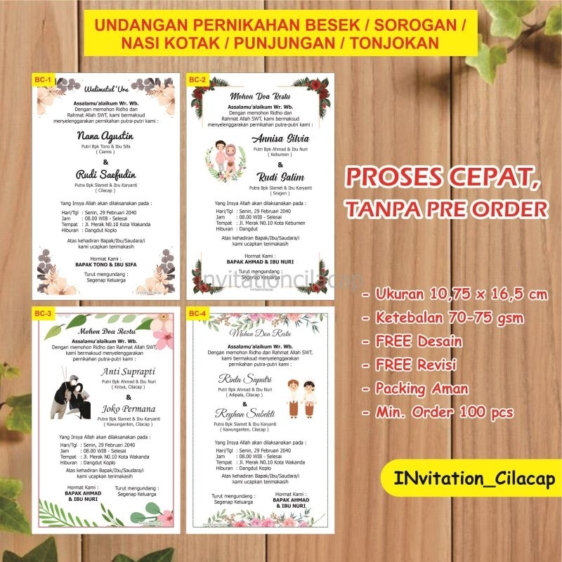 Jual [WARNA] UNDANGAN BESEK SOROGAN PUNJUNGAN NASI KOTAK UNTUK ...