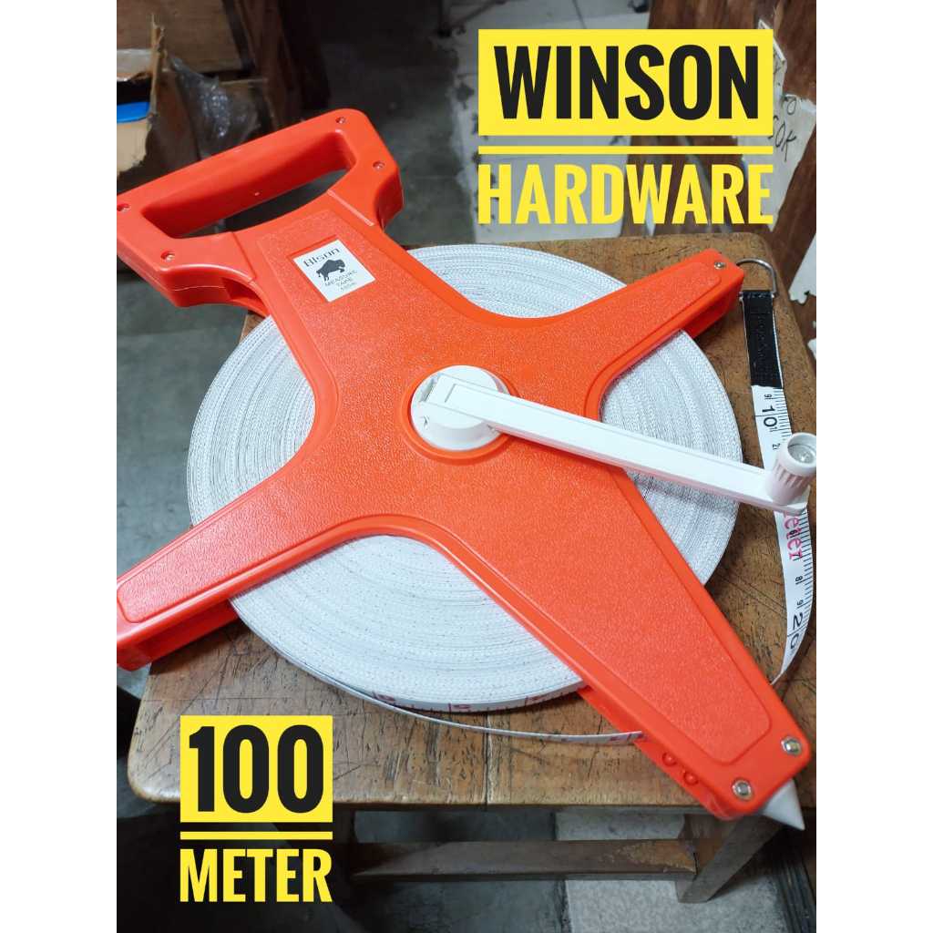 Jual BISON Meteran Rol Fiber Tancap 100M / Meteran Tanah Gulung Roll ...