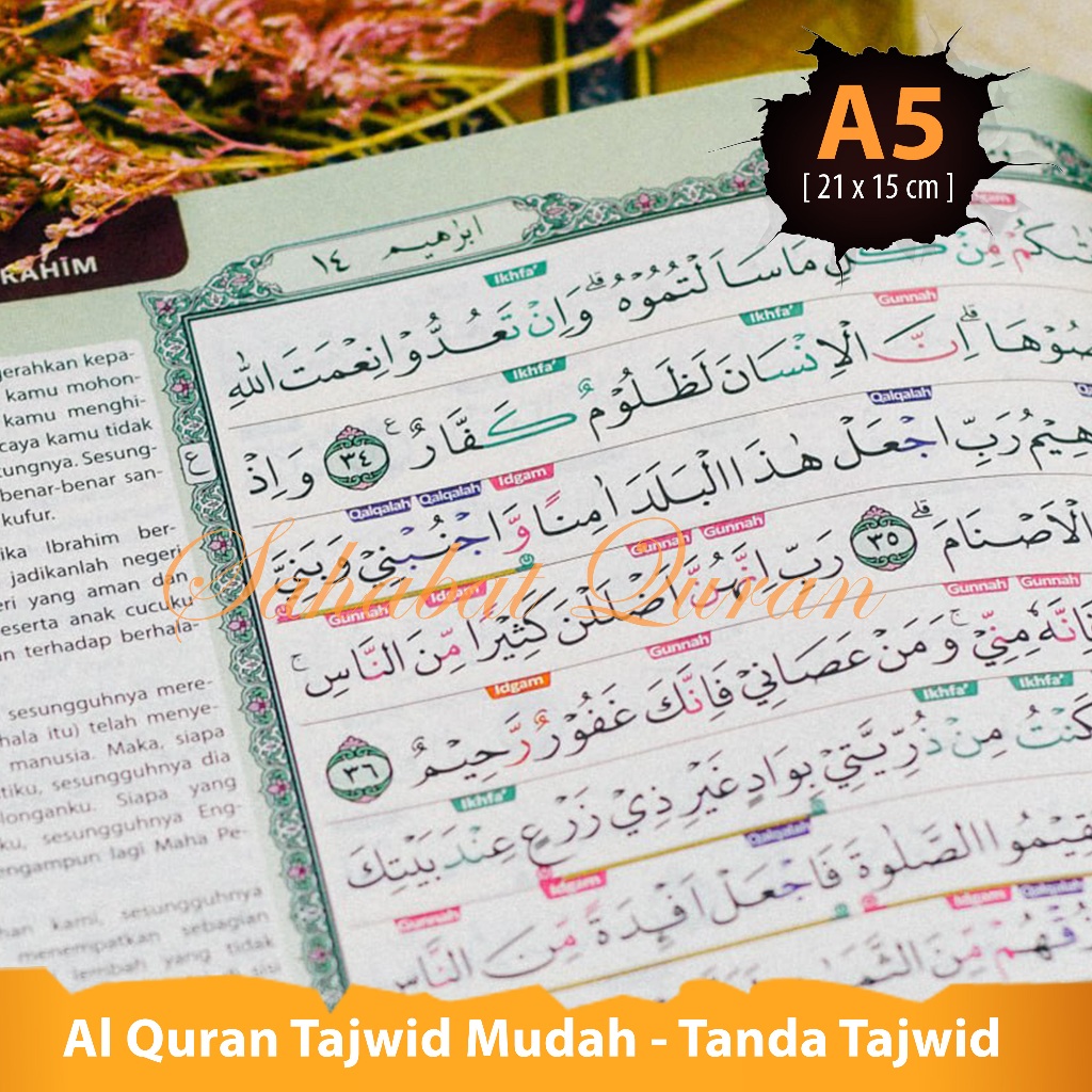 Jual COD Mushaf Al Quran Terjemah Tajwid Warna Waqaf & ibtida At Tajwid ...
