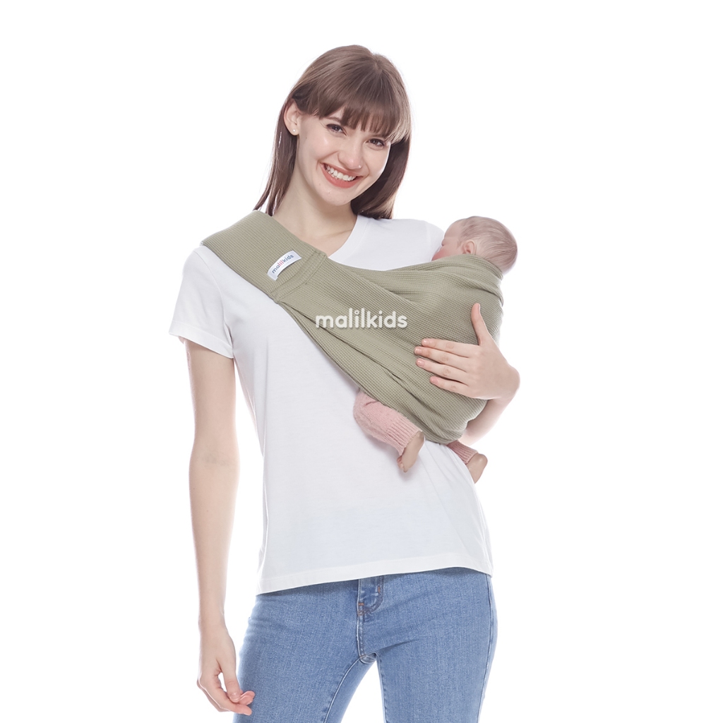 Jual Malilkids Gendongan Bayi Geos Sling Pouch Waffle Knit Double Layer ...