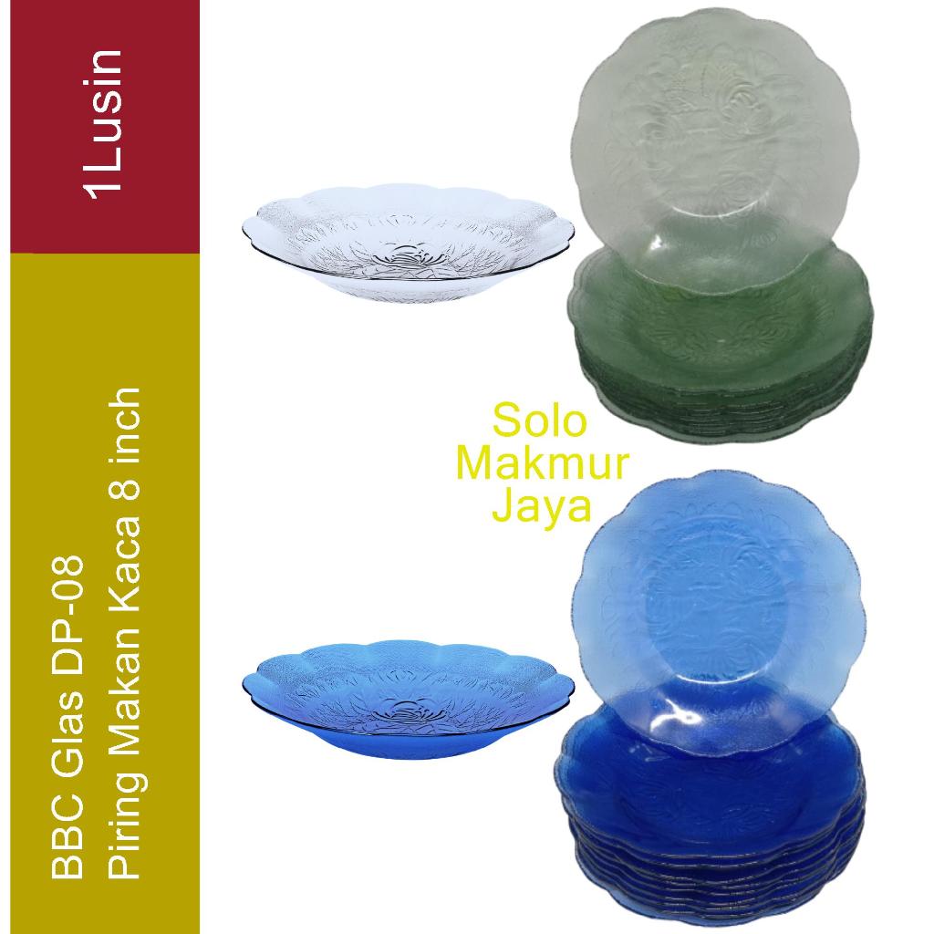 Jual 1 Lusin Piring Kaca Piring Makan Kaca Beling Piring 8 Inch BBC DP ...