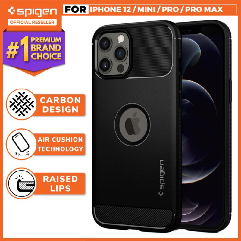 Jual SPIGEN Case Casing iPhone 12 Pro Max Rugged Armor Carbon Softcase ...