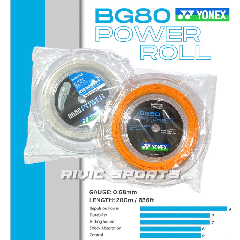 Jual Senar Badminton YONEX BG80 POWER SP ROLL BG 80Original KEMASAN BARU REAL PICT 100% | Shopee ...