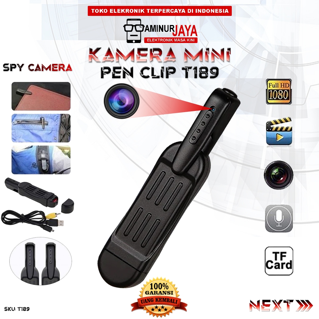 Jual T189 Spy Camera Pengintai Bentuk Pulpen Back Clip Pen Cam Portable ...