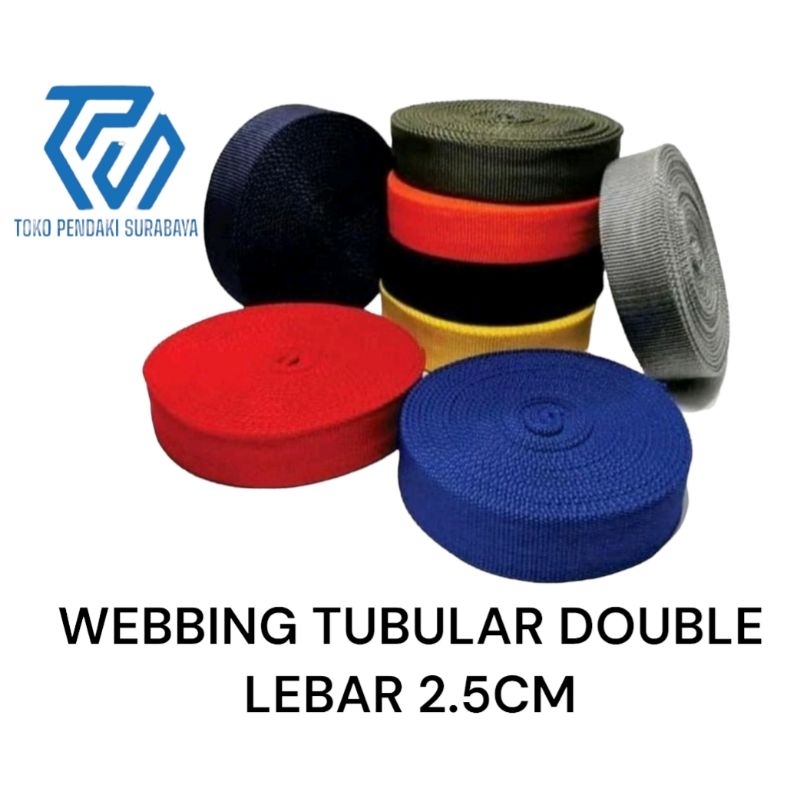 Jual (COD) Tali Webbing Tubular Dobel 2.5cm Per Meter/ Webbing Double ...