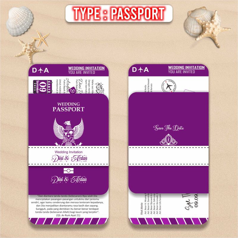 Jual Undangan Pernikahan Passport Dan Wedding Pass Desain Custom ...