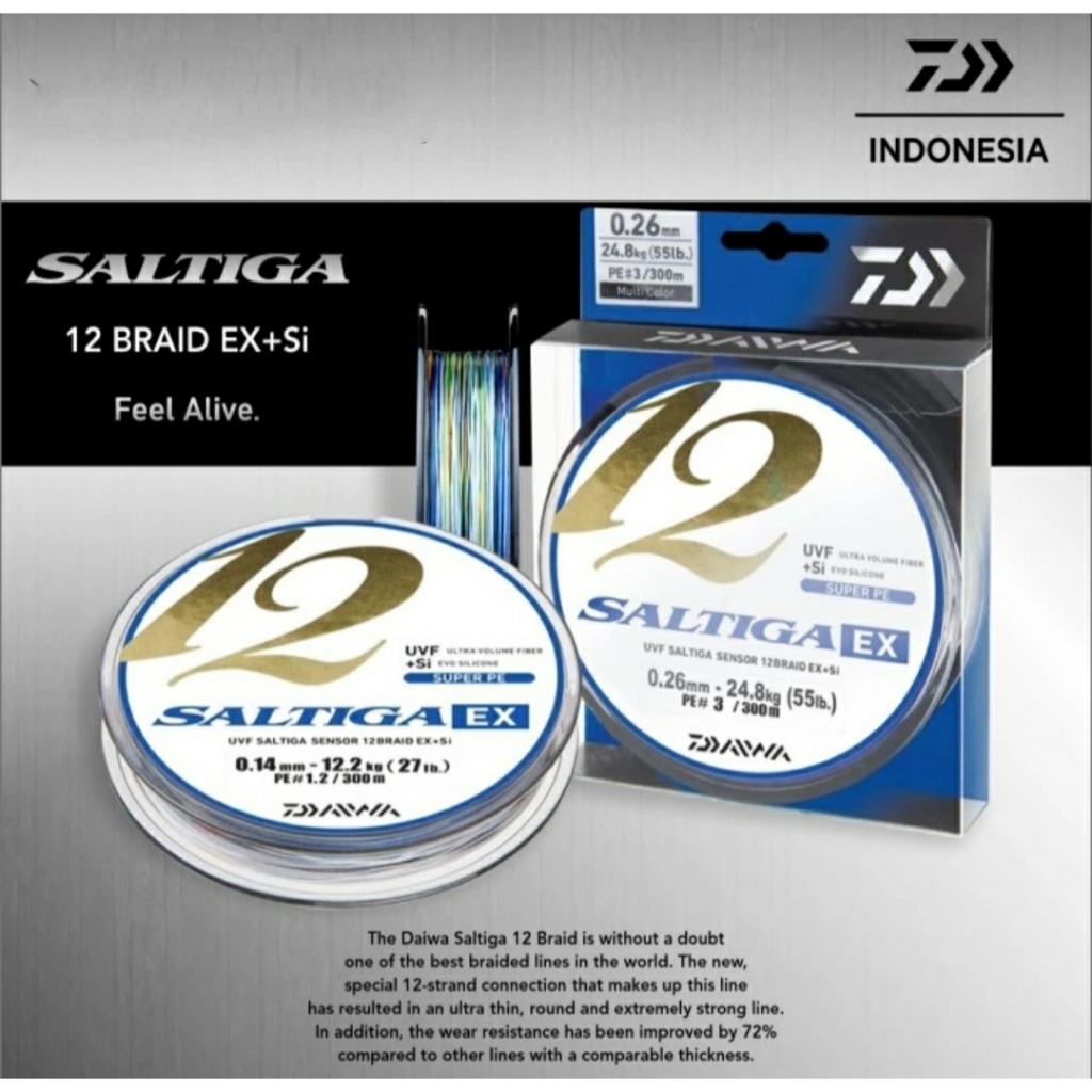 Jual SENAR PE DAIWA SALTIGA X12 EX UVF SENSOR 300m/400m - ORIGINAL | Shopee Indonesia