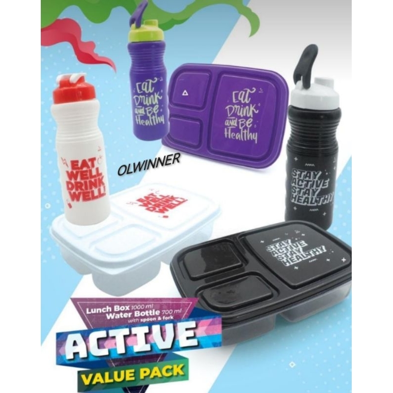 Jual ACTIVE VALUE SET TEMPAT MAKAN KOTAK MAKAN KOTAK BEKAL LUNCH BOX SET + THUMBLER BENTO 3 ...