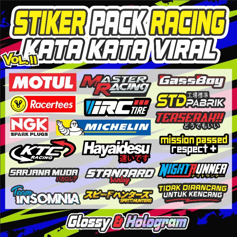 Jual STIKER RACING KEREN KATA KATA VIRAL LOGO UNTUK HELM MOTOR LAPTOP ...