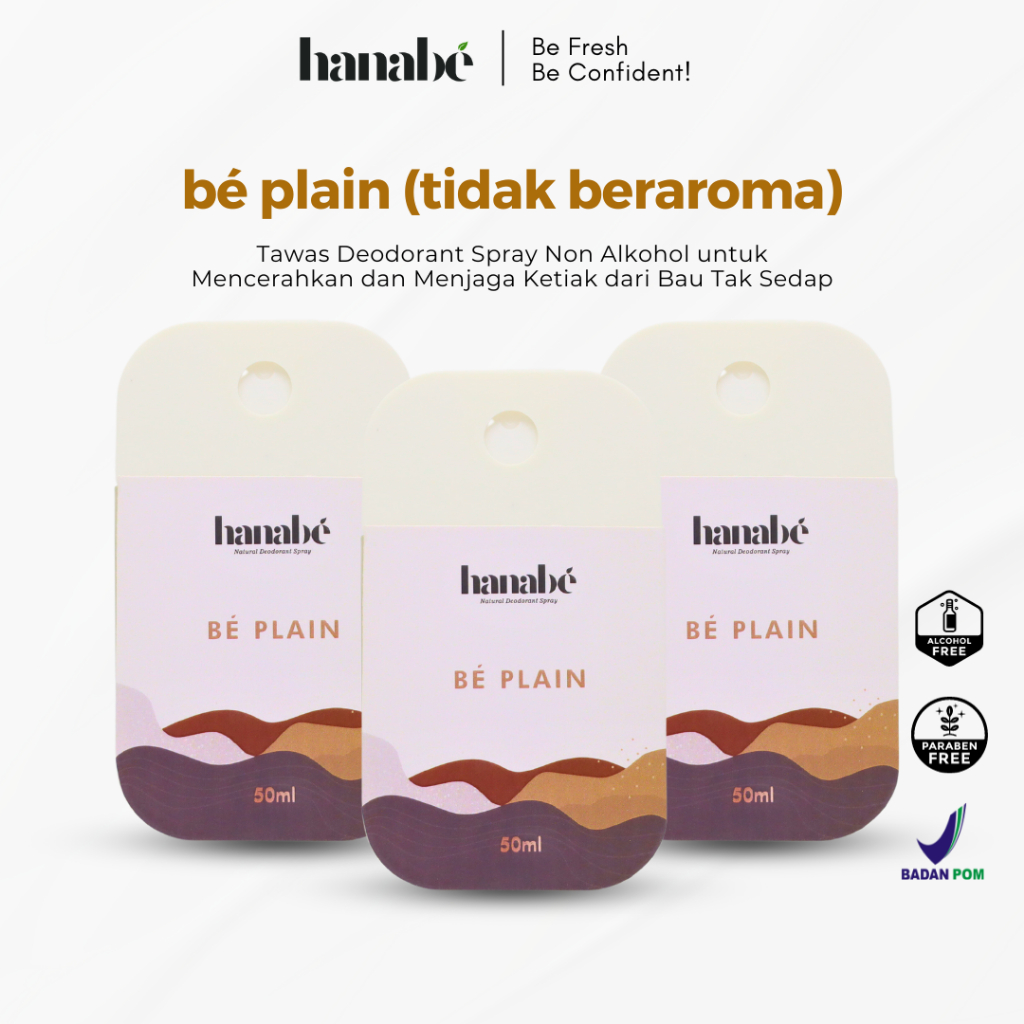 Jual HANABE Deodorant Tawas Natural Spray - Varian Be Plain 3pcs ...