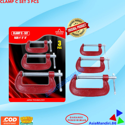 Jual 3PCS Clamp SET - Clamp C - Clamp C Set - Alat Penjepit - C Clamp ...