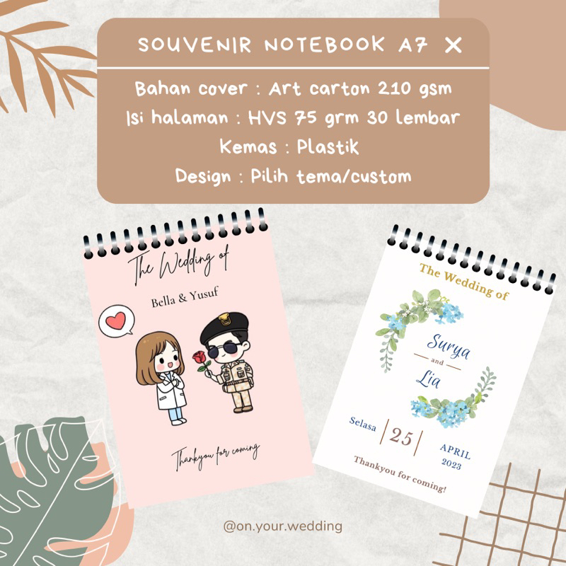 Jual Souvenir Notes / Notebook / Blocknote Pernikahan / Custom | Shopee ...