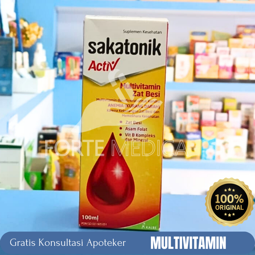 Jual Sakatonik Activ / Sakotinik Liver Sirup (100 mL) - Multivitamin ...