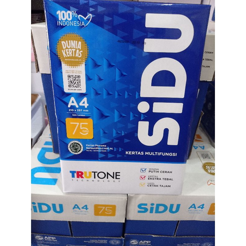 Jual Kertas HVS merek sidu ukuran F4 dan A4 (F4 216mm x330mm) (A4 210mm ...
