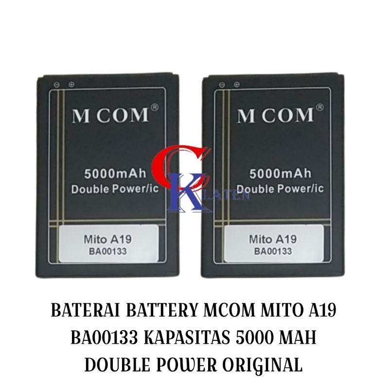 Jual BATERAI BATTERY MCOM MITO A19 BA00133 KAPASITAS 5000 MAH DOUBLE POWER ORIGINAL | Shopee ...