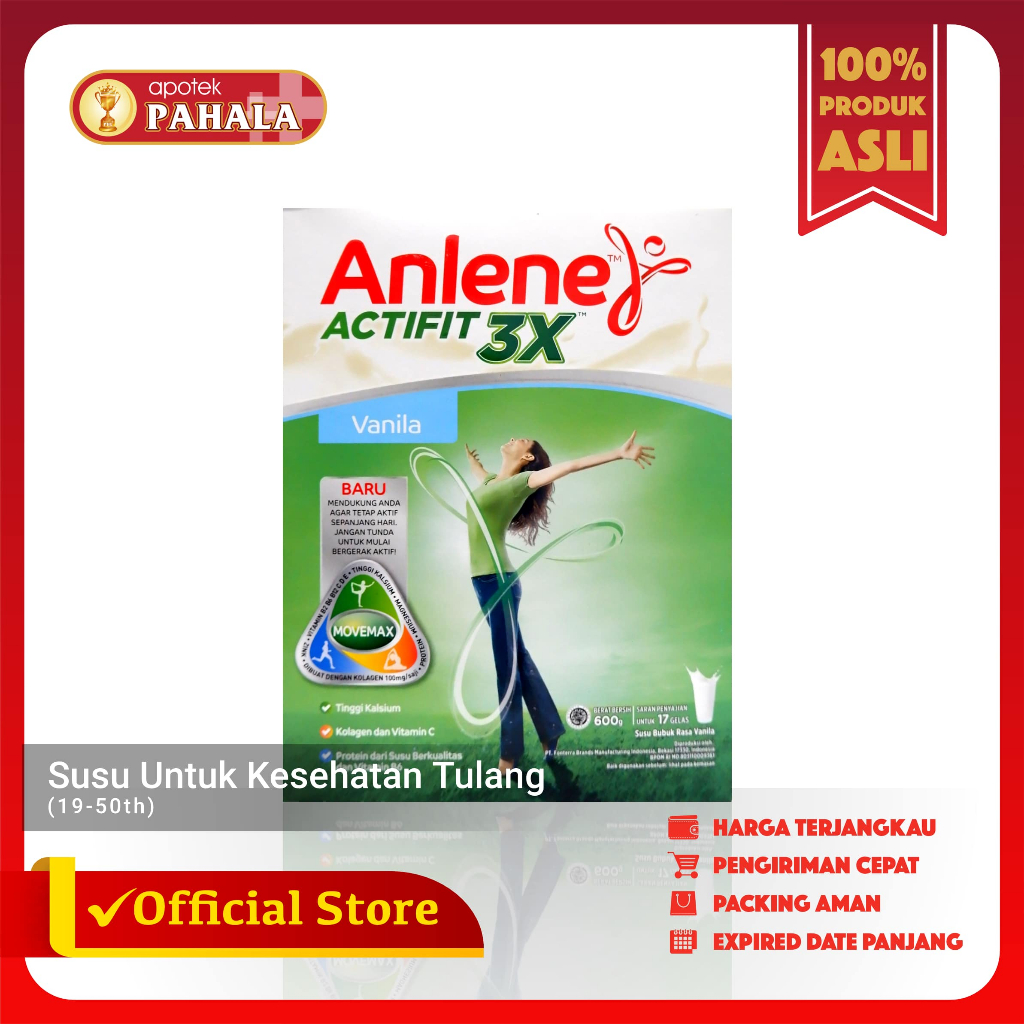 Jual ANLENE ACTIFIT 3X VANILA 600GR | Shopee Indonesia