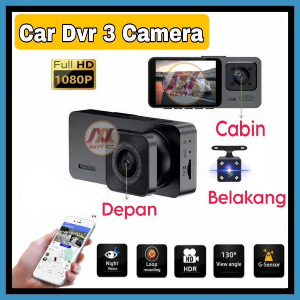 Jual MH - KAMERA MOBIL 3 KAMERA FULL HD LAYAR 2IN DVR MOBIL DASHCAM ...