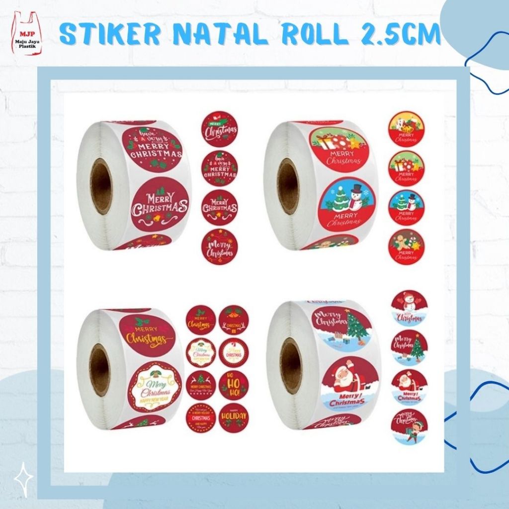 Jual (Isi 10pcs) Stiker Natal Stiker Label Natal Stiker Label Chistmas ...