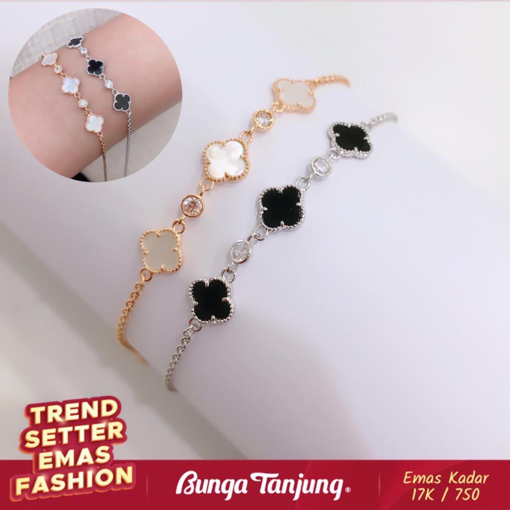 Jual GELANG SERUT CLOVER G - EMAS 17K - BUNGA TANJUNG GOLD | Shopee ...