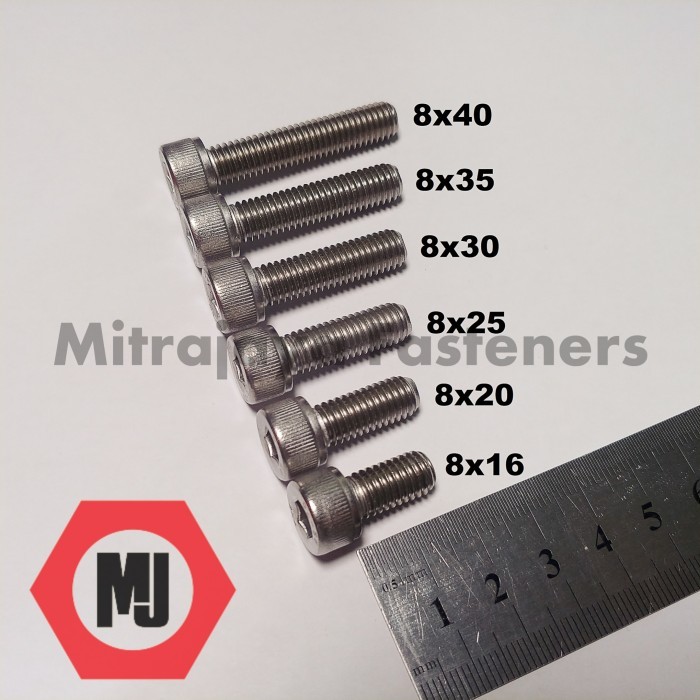 Jual BAUT L M8x40 STAINLESS STEEL 304 THE BRAND | Shopee Indonesia