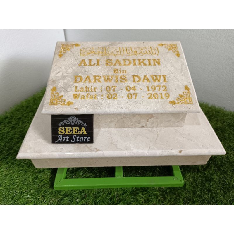 Jual BATU NISAN MAKAM MARMER ALAM ASLI + PACKING KAYU | Shopee Indonesia