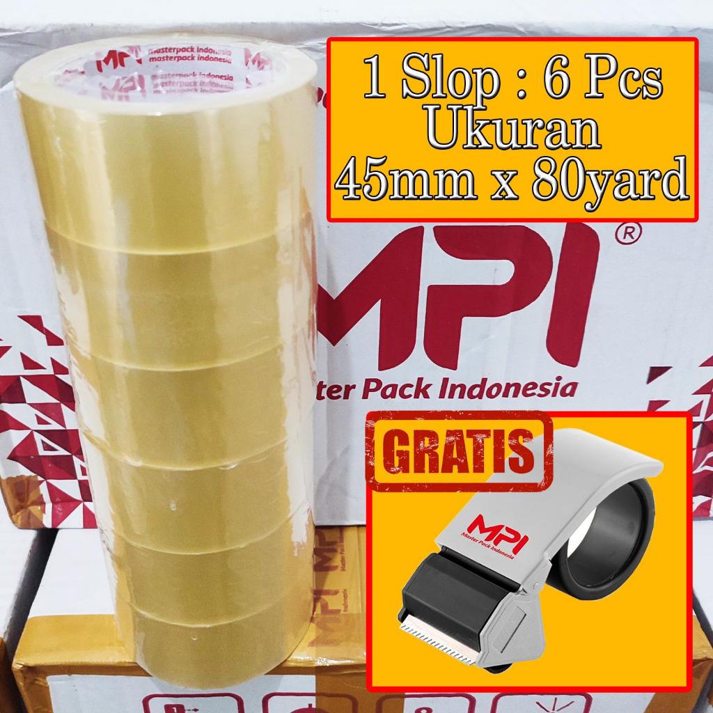 Jual 1 SLOP [ 6 PCS ] Lakban Bening MPI 45 mm x 80 Yard / Lakban ...