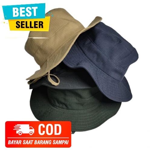 Jual Topi Gunung Rimba Hiking Hutan Camping Hat Tali Cream Outbound ...