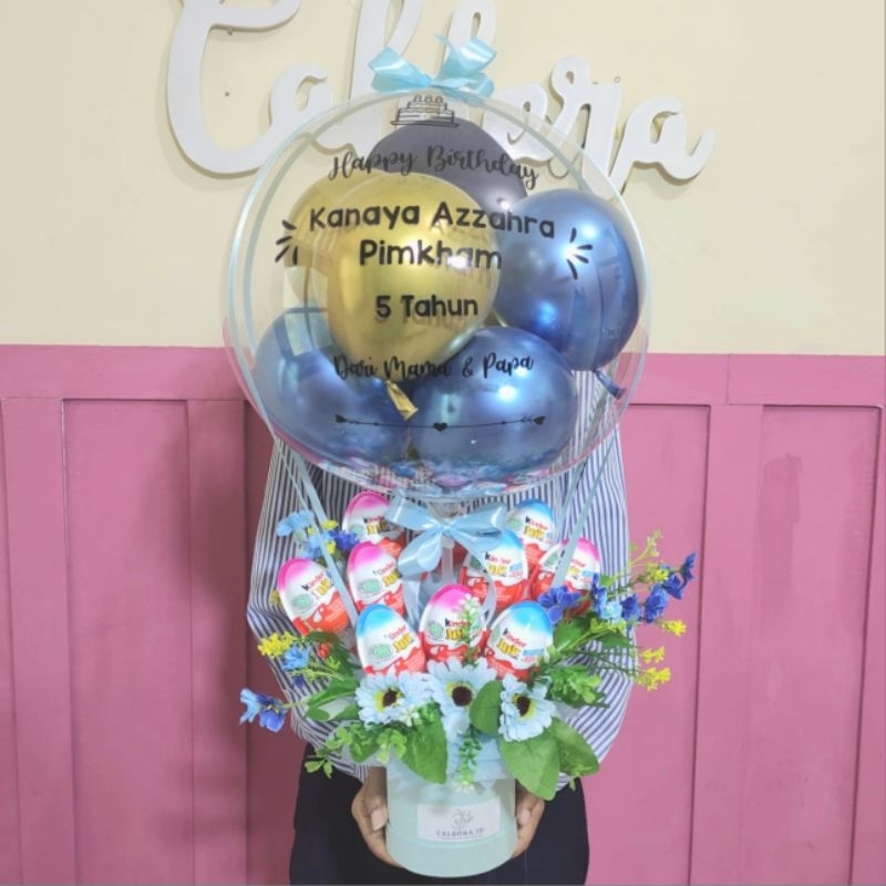 Jual Buket Bucket Snack Balon Edisi KINDER JOY Boneka Tedddy bear ...
