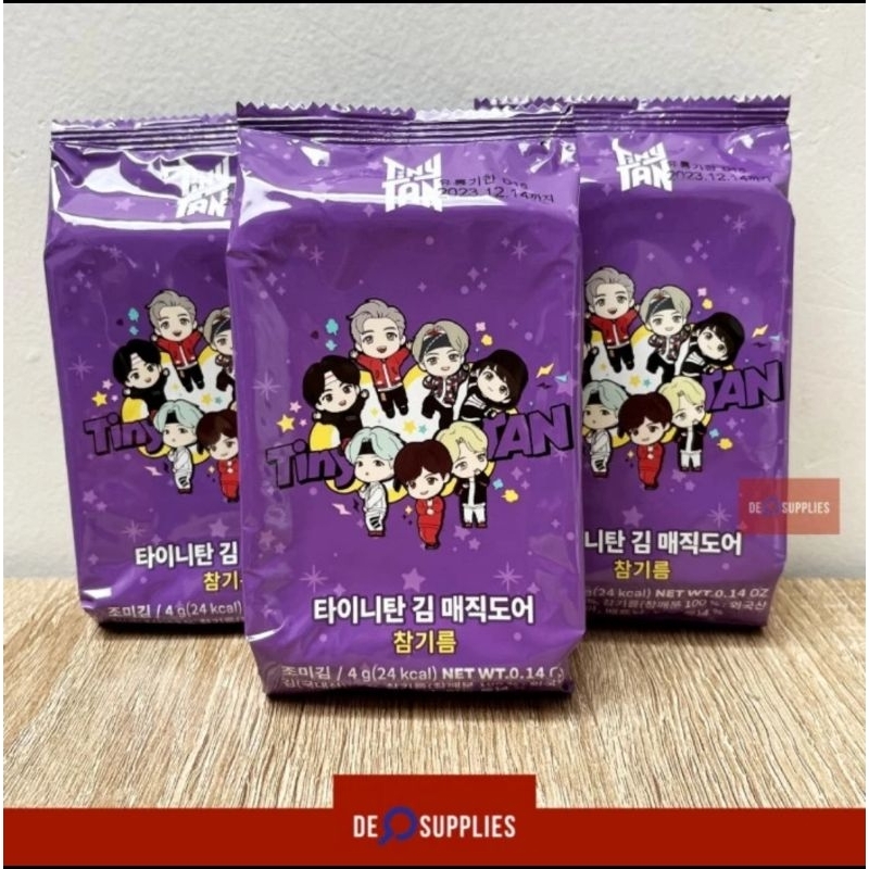 Jual BTS Nori Seaweed Laver w Sesame Oil 4gr (1pcs) - Tiny Tan Snack ...