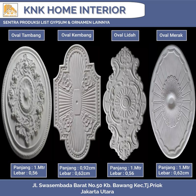 Jual Bunga Lampu Gypsum / Ornamen Gypsum / Hiasan Gypsum List Gypsum ...